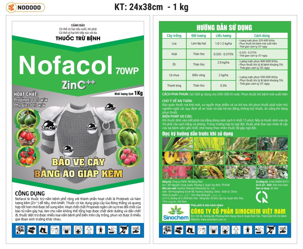 Thuốc trừ bệnh NOFACOL 70WP - CÔNG TY CỔ PHẦN SINOCHEM VIỆT NAM
