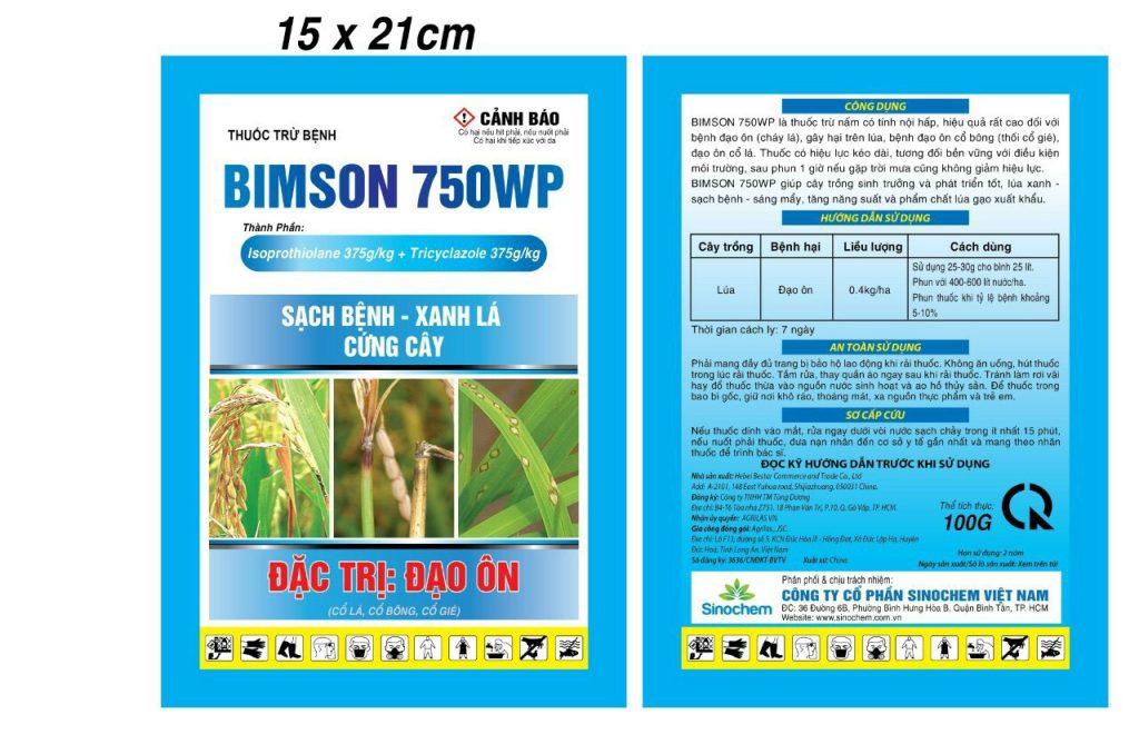 Thuốc trừ bệnh BIMSON 750WP - CÔNG TY CỔ PHẦN SINOCHEM VIỆT NAM