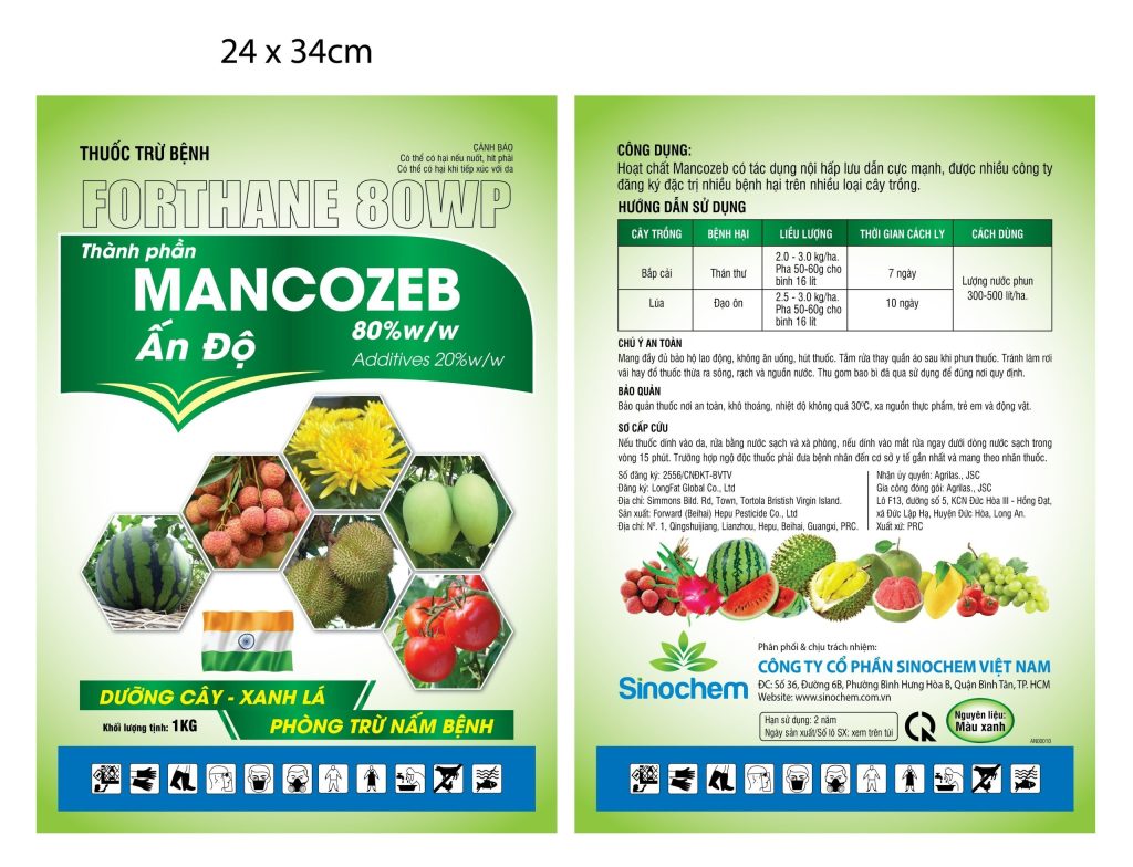 Thuốc trừ bệnh FORTHANE 80WP - CÔNG TY CỔ PHẦN SINOCHEM VIỆT NAM